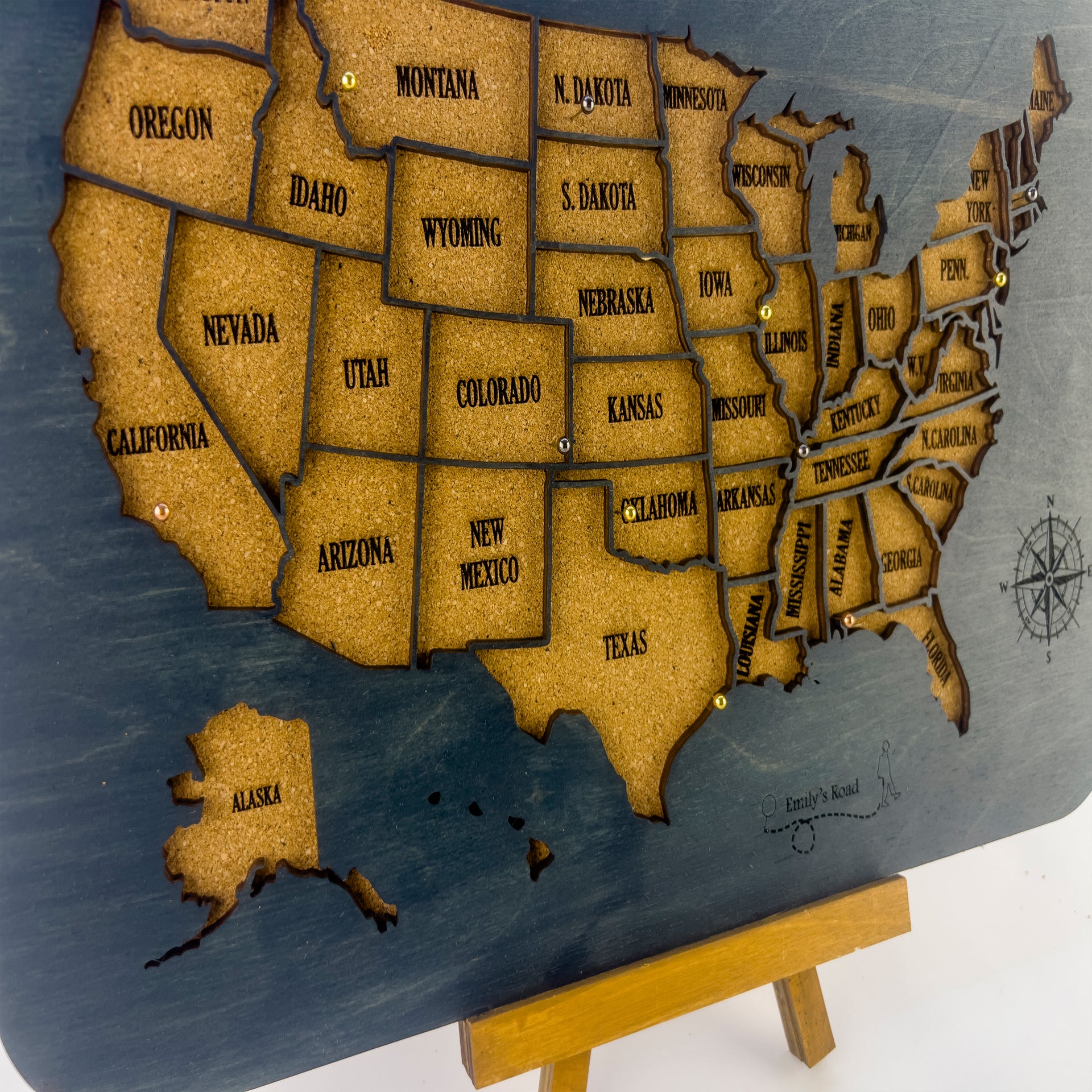 Cork Board USA Map for push pins – MapofxGlobal