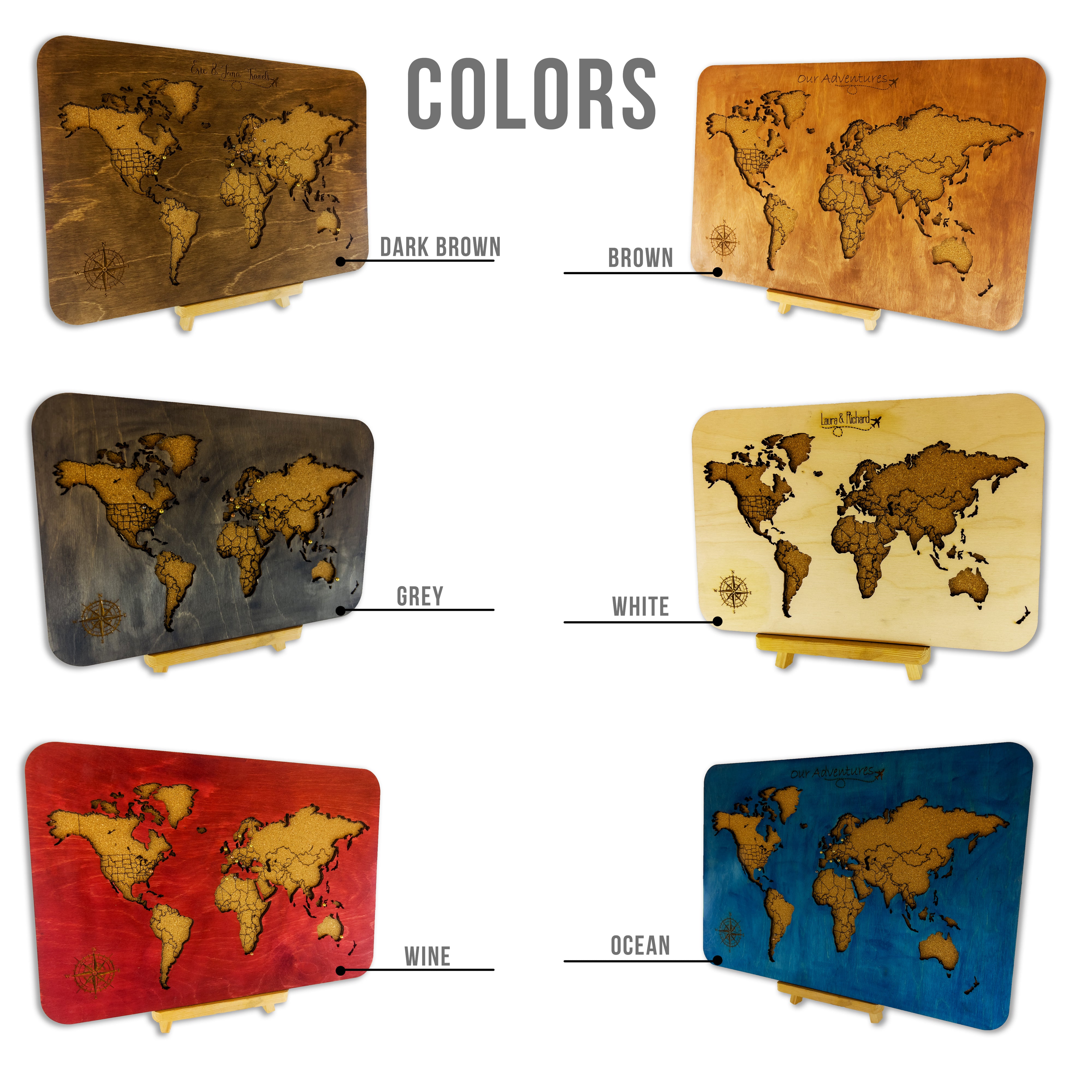 Cork Board World Map for push pins – MapofxGlobal